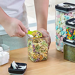 FOOYOO 16 Pack Airtight Food Storage Containers Set with Lids - Clear Cereal Containers Storage Set, BPA Free Plastic Kitchen Pantry Organization and Storage with Labels, Marker & Spoon Set