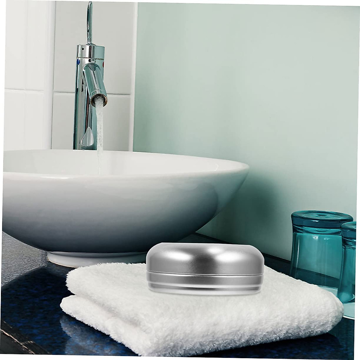 GOOHOCHY 4 Pcs Aluminum Soap Boxes Multi Function Containers for Makeup Earphones and Household Supplies Portable