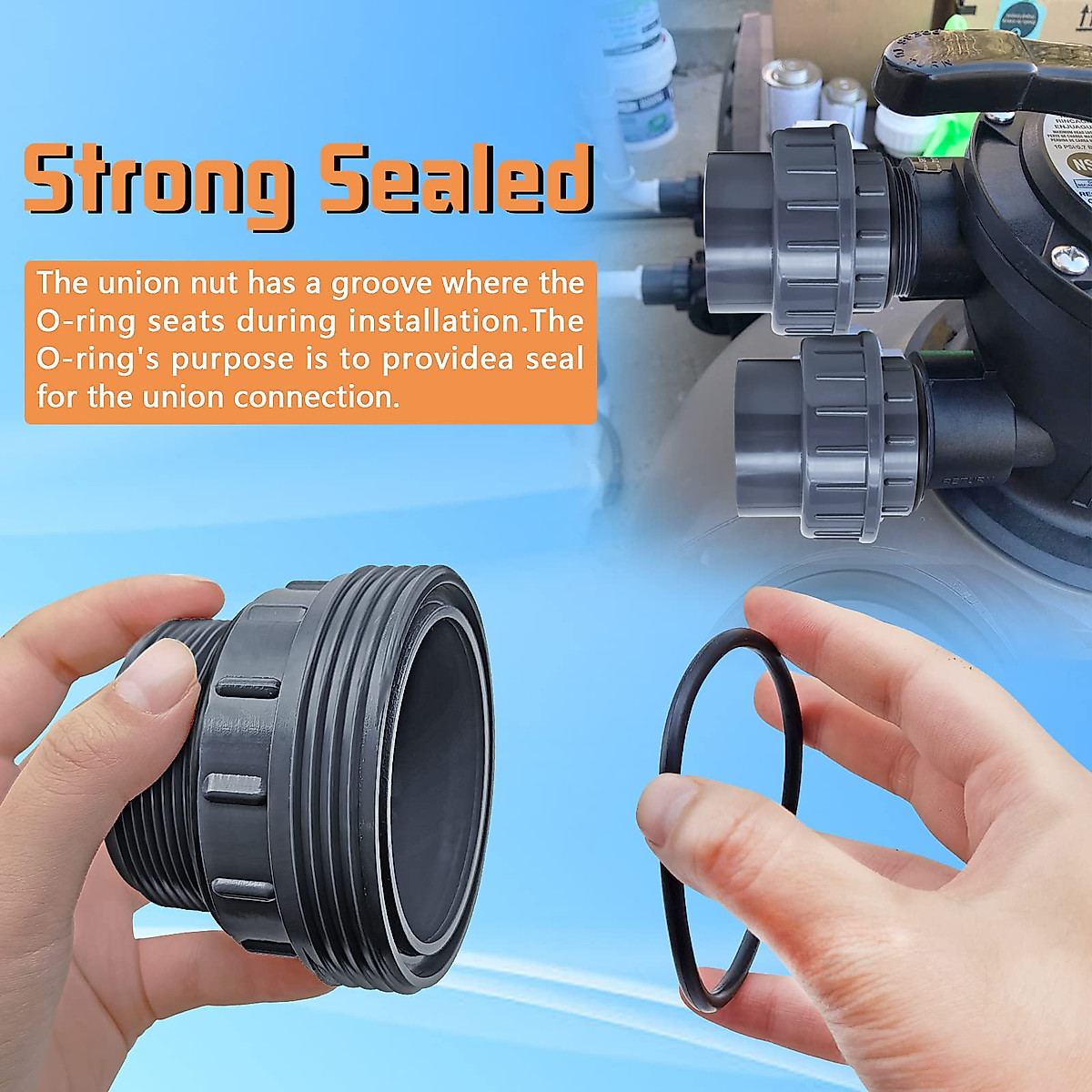 Boltigen 1-1/2 PVC Pool Pump Fitting Coupling, 1.5" NPT Male x 1.5" Slip Union Socket Joint Adapter Connector Replacement for Pool Spa Pump