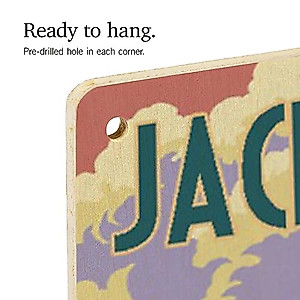 Lantern Press 6x9 Inch Wood Sign, Ready to Hang Wall Decor, Jacksonville Beach, Florida, Pier and Sunset