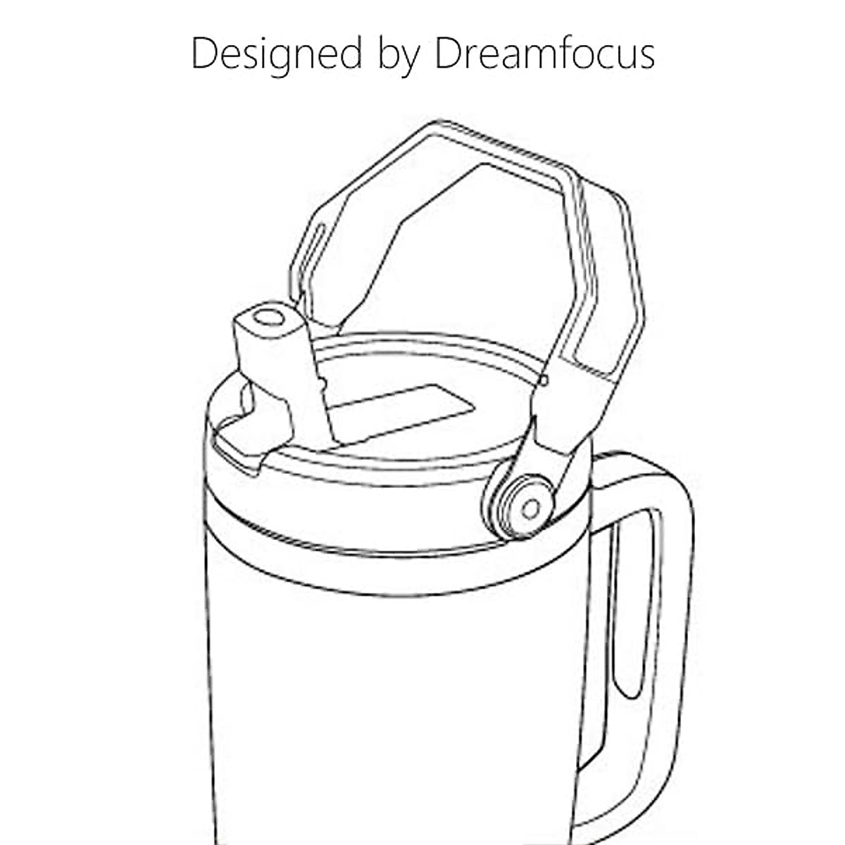 Dreamfocus 40 oz Leak Proof Handle Flip Straw Lid Replacement for Stanley 40 oz Quencher Tumbler, Not for 30 oz Cup