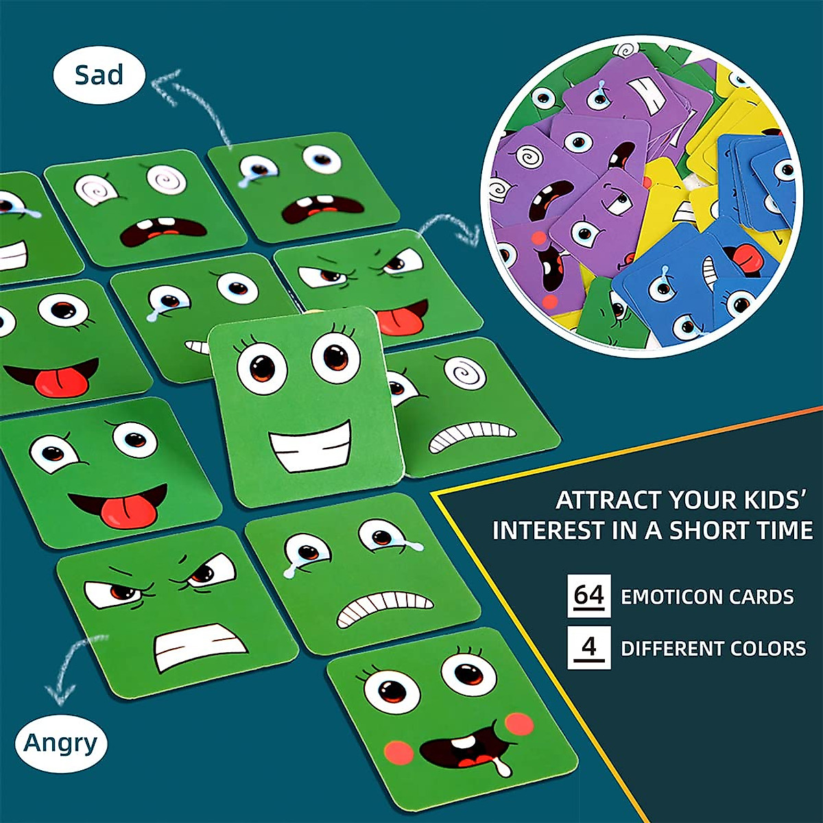 Tamflez Wooden Matching Puzzle Games, Puzzle Building Cubes Toys Educational Logical Match Board Games Toys for Adults Kids 3 Ages