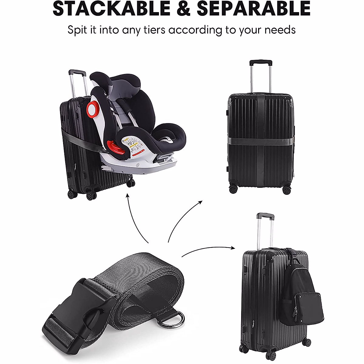 Car Seat Travel Belt, Car Seat Travel Strap, Car Seat Luggage Strap to Convert Your Car Seat and Carry on Luggage in an Airport Car Seat Stroller & Carrier!!!