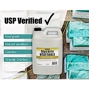 Vegetable Glycerin - 1 Gallon - All Natural, USP Grade - Premium Quality Liquid Glycerin, Excellent Emollient Qualities, Amazing Skin and Hair Benefits, DIY beauty products