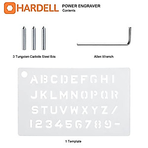 HARDELL Engraver,5 Speed Etching Power Tool Equipped with Soft Rubber Handle and Tungsten Carbide Steel Bits,Mini Multi-Function Engraver for Tile,Metal,Stone,Wood,Leather,Glass,PVC Pipe,DIY Crafts