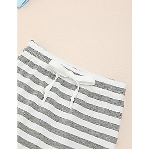 Gavol My First Easter Baby Boy Outfit Rabbit Romper+Stripe Pants +Rabbit Ear Hat 3pcs Clothing Set 0-12months