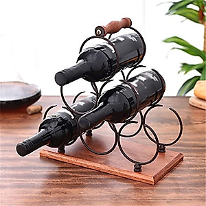 DLOETT Stacked Ring Wine Rack Wrought Iron Restaurant Decorative Wine Rack Wine Rack Wine Bottle Storage Rack