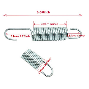Souldershop 3-5/8 inch Replacement Recliner Chair Mechanism Furniture Tension Springs Long Neck Style [3.46'' Inside Hook to Hook] (Pack of 2)
