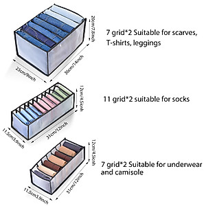 Songsier 6PC Washable Wardrobe Clothes Organizer, Washable Clothes Organizer for Folded Clothe, Mesh Clothes Storage Organizer for T-shirt, Socks, Legging, Scarves, Underwear（2large+4small）