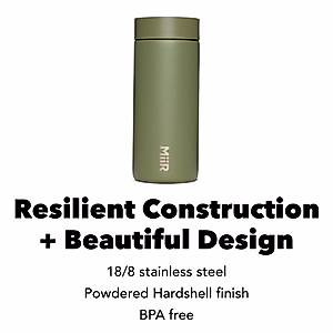 MiiR 360 Traveler, Stainless Steel Double-Wall Vacuum Insulated Tumbler - Leakproof 360 Lid for Easy Sipping on the Go; Perfect for Hot & Cold Drinks