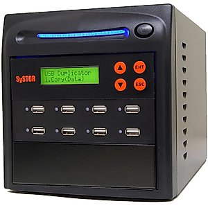 Systor 1 to 7 USB Duplicator & Sanitizer 2GB/Min - Standalone Multiple Flash Memory Copier & Storage Drive Eraser, Copy Speeds Up to 33MB/Sec (SYS-USBD-7)