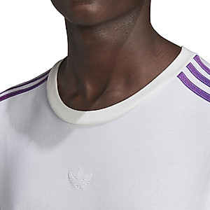 adidas Men's Sportswear 3-Stripes Tee, White/Multicolor, Small