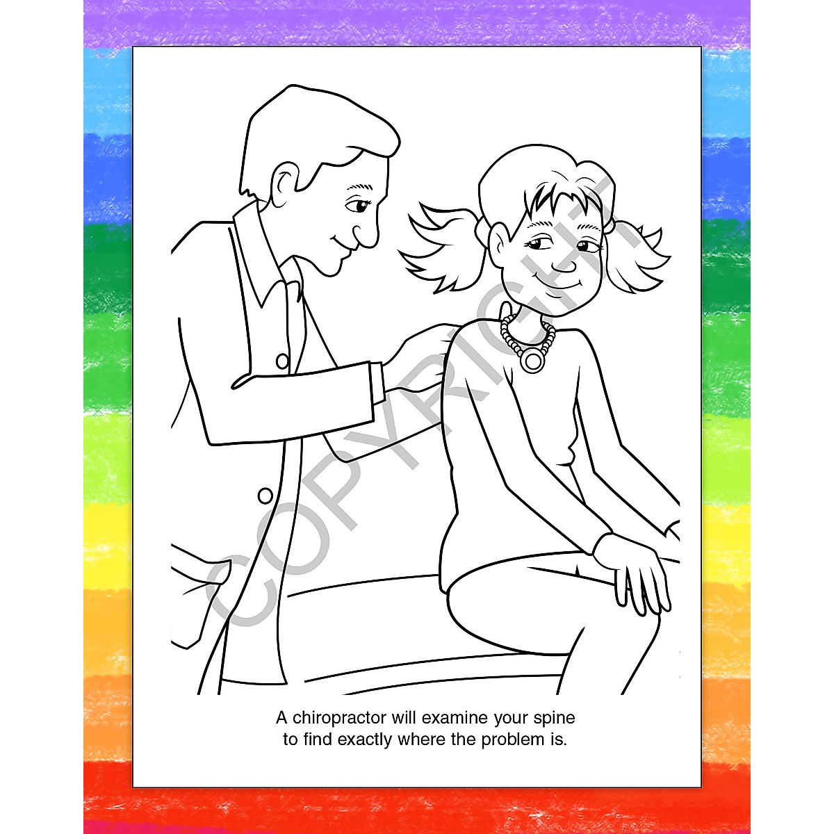 ZOCO - A Visit to The Chiropractor's Office - Educational Coloring Books (25 Bulk Pack, Without Crayons) - Chiropractor Supplies - Activities for Kids
