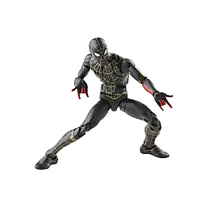 Spider-Man Marvel Legends Series Black & Gold Suit 6-inch Collectible Action Figure Toy, 2 Accessories and 1 Build-A-Figure Part(s)