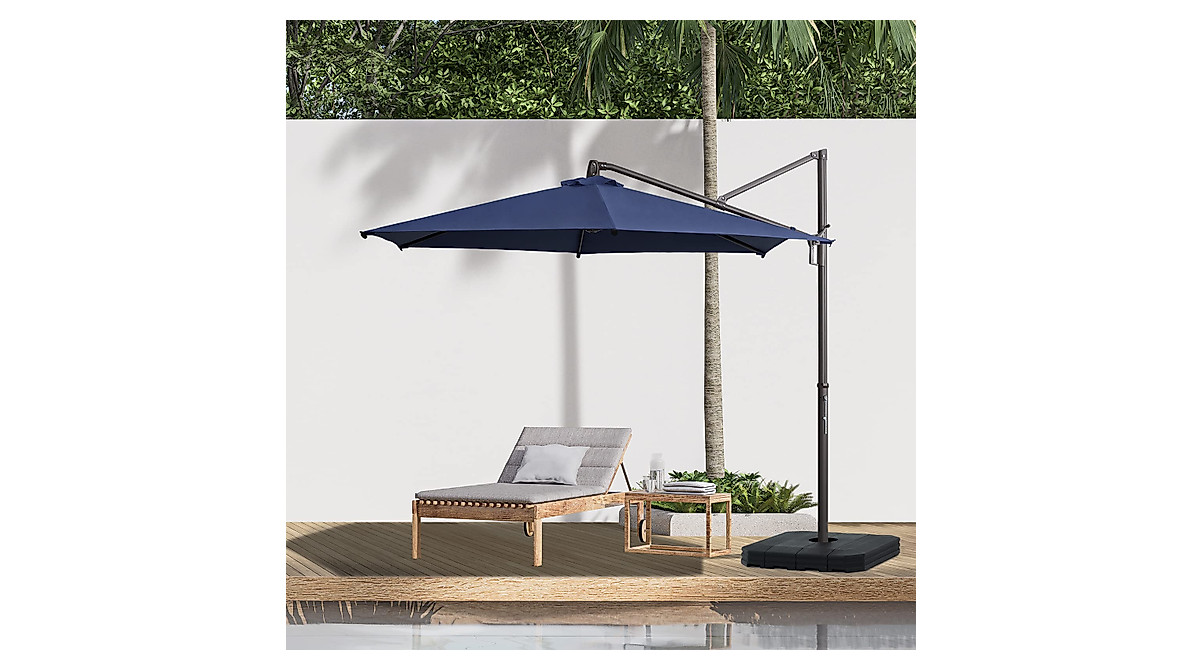 Tempera 10ft Deluxe Cantilever Umbrella, Offset Umbrella with 360° Rotation, 3-year Nonfading ...