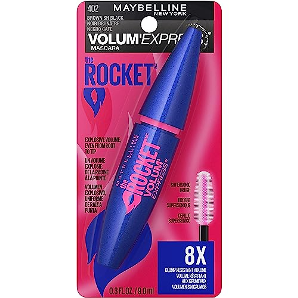 Maybelline New York Volum' Express The Rocket Washable Mascara, Brownish Black, 0.3 fl. oz.