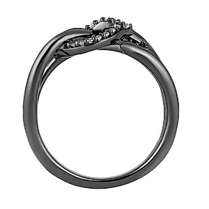 Ritika Created Round Cut White Diamond in 925 Sterling Silver 14K Black Gold Over Enchanted Villains Maleficent Diamond Wedding Engagement Ring for Women's