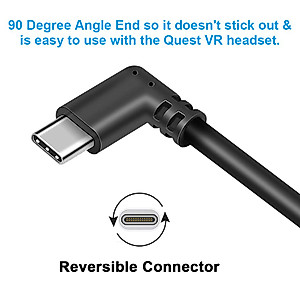 Paiholy USB Type C Cable, 90 Degree Angled High Speed Data Transfer & Fast Charging for VR Headset and Gaming PC (Black4, 16ft)