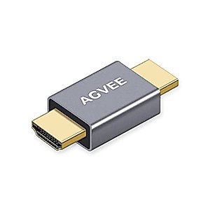 AGVEE 2 Pack 4K Male to Male HDMI Adapter, 4K@60HZ HDR HDMI 2.0 Coupler Converter Extension Connetor, Aluminium Alloy Shell for HDTV Roku Stick, Switch, Xbox One, PS4, PC, Gray