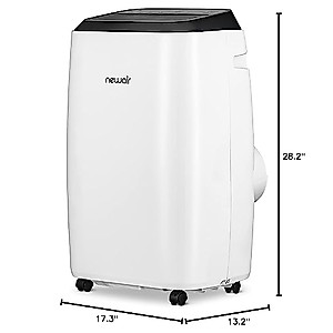Newair Dual Hose Portable AC | 12,000 BTU | Cools Up To 248 sq. ft | White | Easy Setup Air Conditioner With Window Venting Kit, Self-Evaporative System, Quiet Operation, Dehumidifying, Remote & Timer