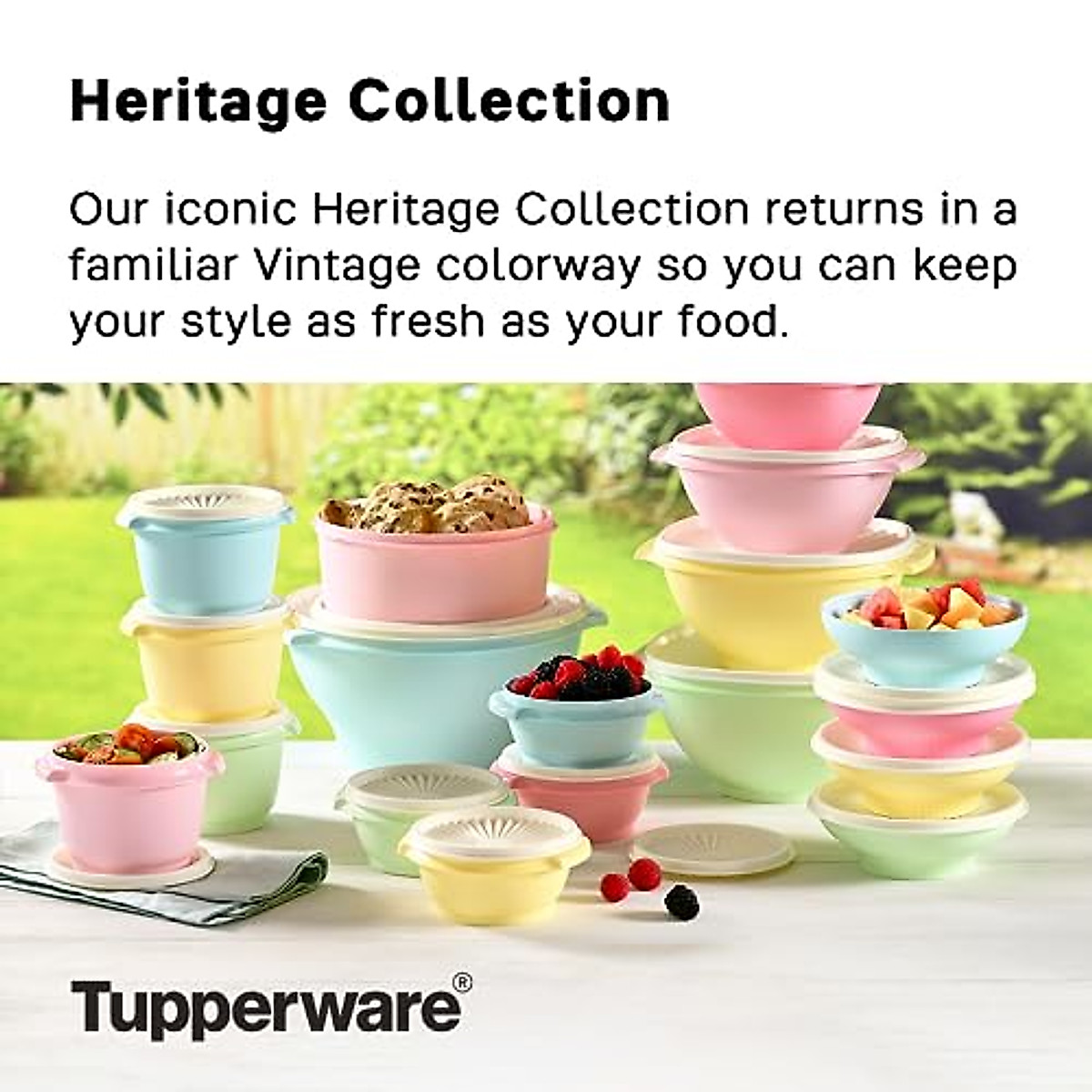Tupperware Heritage Cookie Canister 7.6 Cups - Vintage Blue