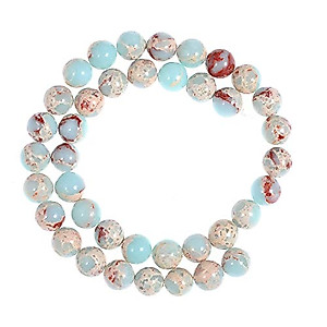 4mm Natural Blue Snakeskin Gemstone Round Loose Beads Crystal Stone Bracelet Necklace Accessories Crafts for Jewelry Making DIY,1 Strand 15"