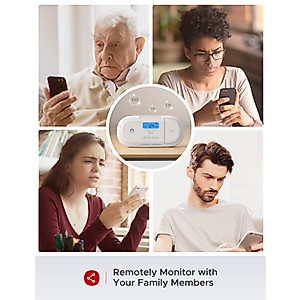X-Sense Smart Carbon Monoxide Detector, Wi-Fi CO Detector, Real-Time Push Notifications via X-Sense Home Security App, Replaceable Battery, Optional 24/7 Professional Monitoring Service, XC04-WX