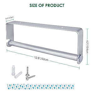 8T8 Sealer Bags Roll Holder ,Paper Towel Holder Under Cabinet [with Self Adhesive + Drill Screws], Wall Mounted for Kitchen, Bathroom, Large Rolls