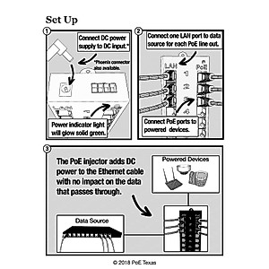 WiFi-Texas GPOE-8B-24v60w | 8-Port Gigabit PoE Injector for 24 Volt Passive Devices Like Ubiquiti & Mikrotik