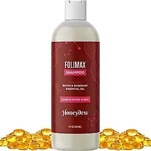 Folimax Biotin Shampoo for Thinning Hair - Thickening Shampoo with Biotin Zinc and Rosemary Oil for Hair Growth - Vegan Sulfate and Paraben Free Volumizing Shampoo for Fine Hair (Sandalwood Scent)