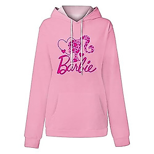 wkind olades Come On Let's Go Party Hoodies for Women Oversized Hooded Sweatshirts Fleece Casual Long Sleeve Pullover Loose Lightweight Clothes 2023 Bachelorette Pullover Fall Holiday Tops Pink