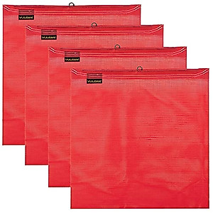 VULCAN Safety Flag with Wire Loop - Bright Red - Vinyl Coated Polyester Construction - 18 Inch x 18 Inch - 4 Pack