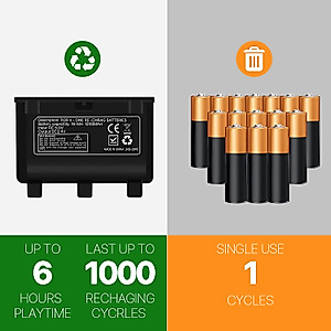 TNP Controller Battery Pack for Xbox One Controller Rechargeable Battery Cover (2 Pack) Xbox One X/S Xbox 1 Play and Charge Kit for Xbox One Wireless Controller Black with Charger Cable