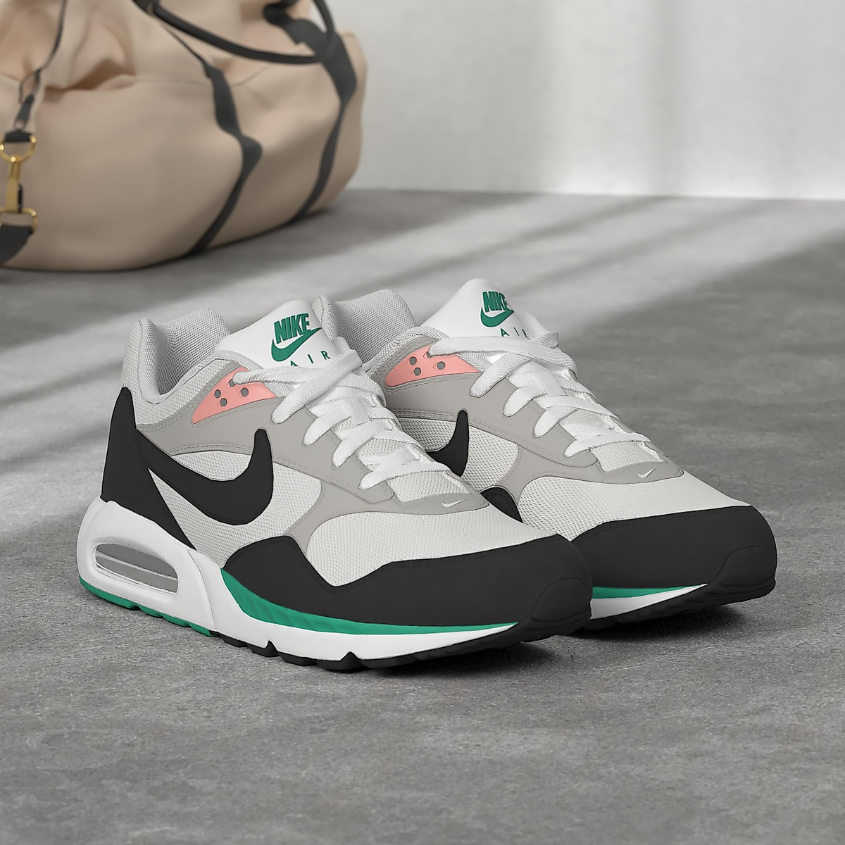 Nike Women's Air Max Correlate Sneakers, White/Black-New Green, 10 M US