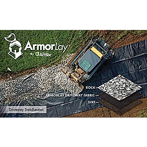 ArmorLay Commercial Grade Ground Stabilization Fabric, Underlayment (Black, 12.5' X 30')