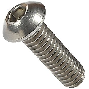 Socket Button Head Cap Screw, 1/4-28 x 3/4", Stainless Steel 18-8, Hex Socket (Quantity: 100) Fine Thread, 1/4 inch Hexagonal Allen Bolt, Length: 3/4 inch, Full Thread