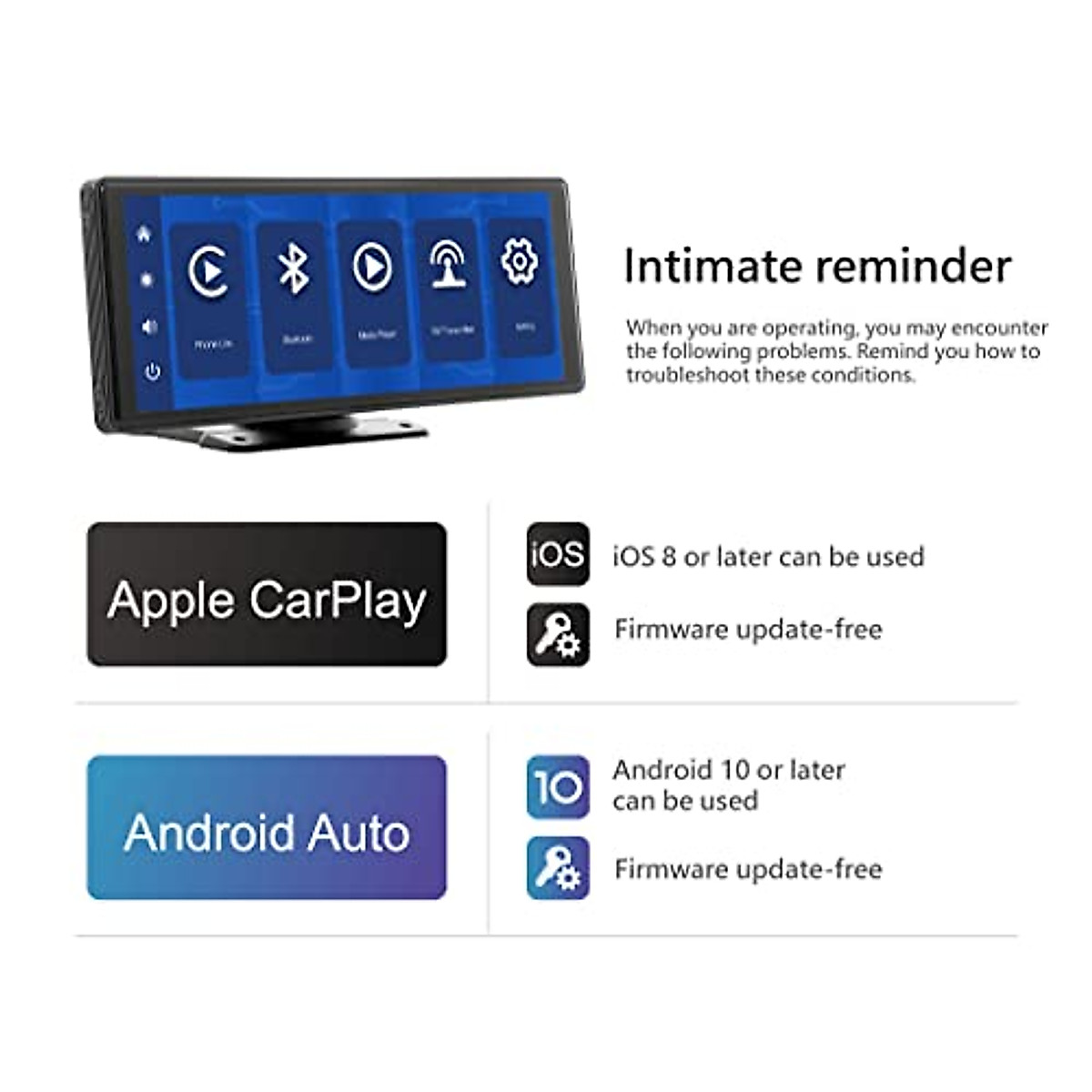 Coral RX10 Newest 10.26-inch Wireless Carplay/AirPlay & Android Auto/Cast Navigation Infotainment Car Stereo, Supporting Bluetooth, AUX, FM Transmitter & All Cars Trucks (RX10)