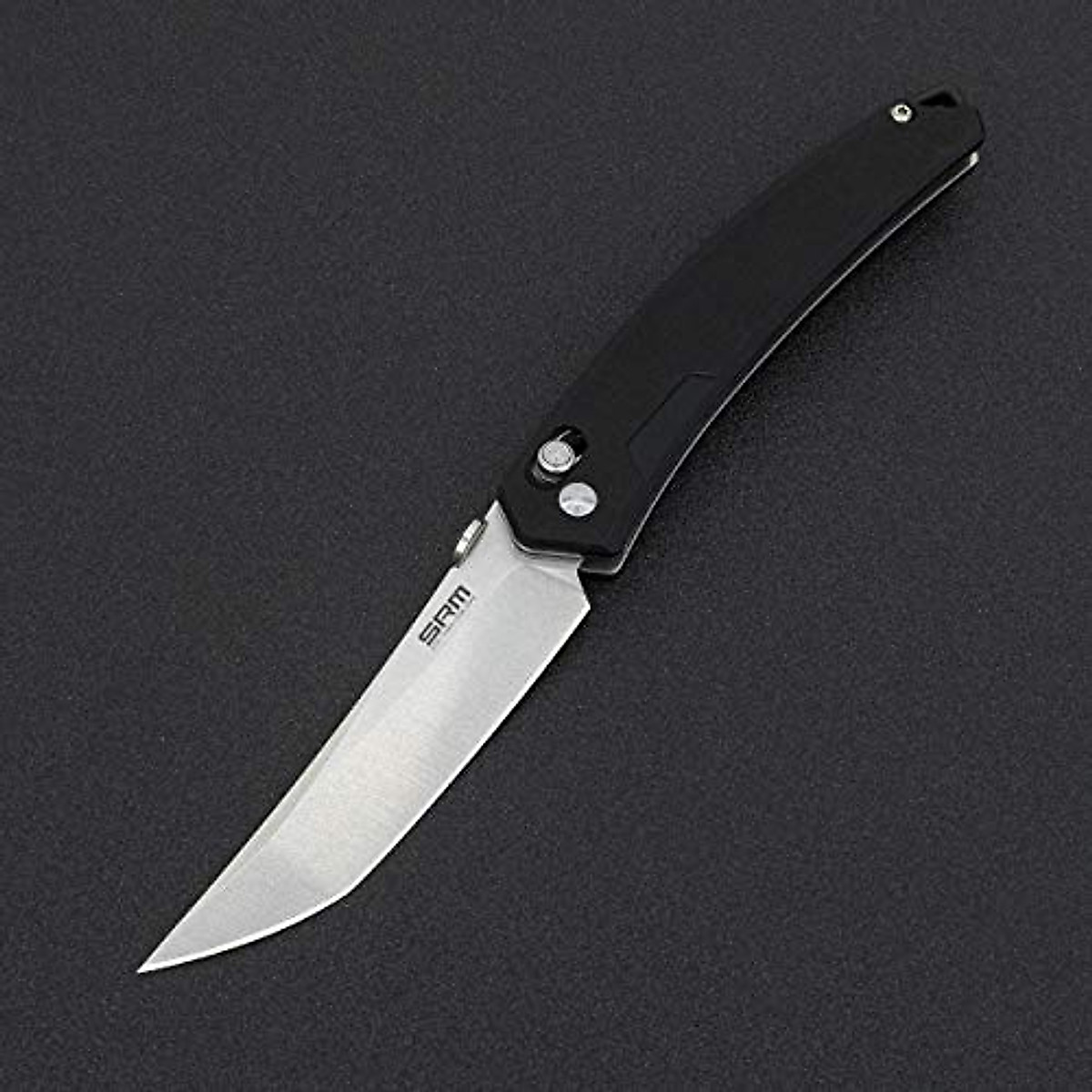 Pocket Folding Knife, Ambidextrous Lock, G10 Handle, Pocket Clip, deisnged for EDC, Survival, Outdoor Uses. SRM (Black)