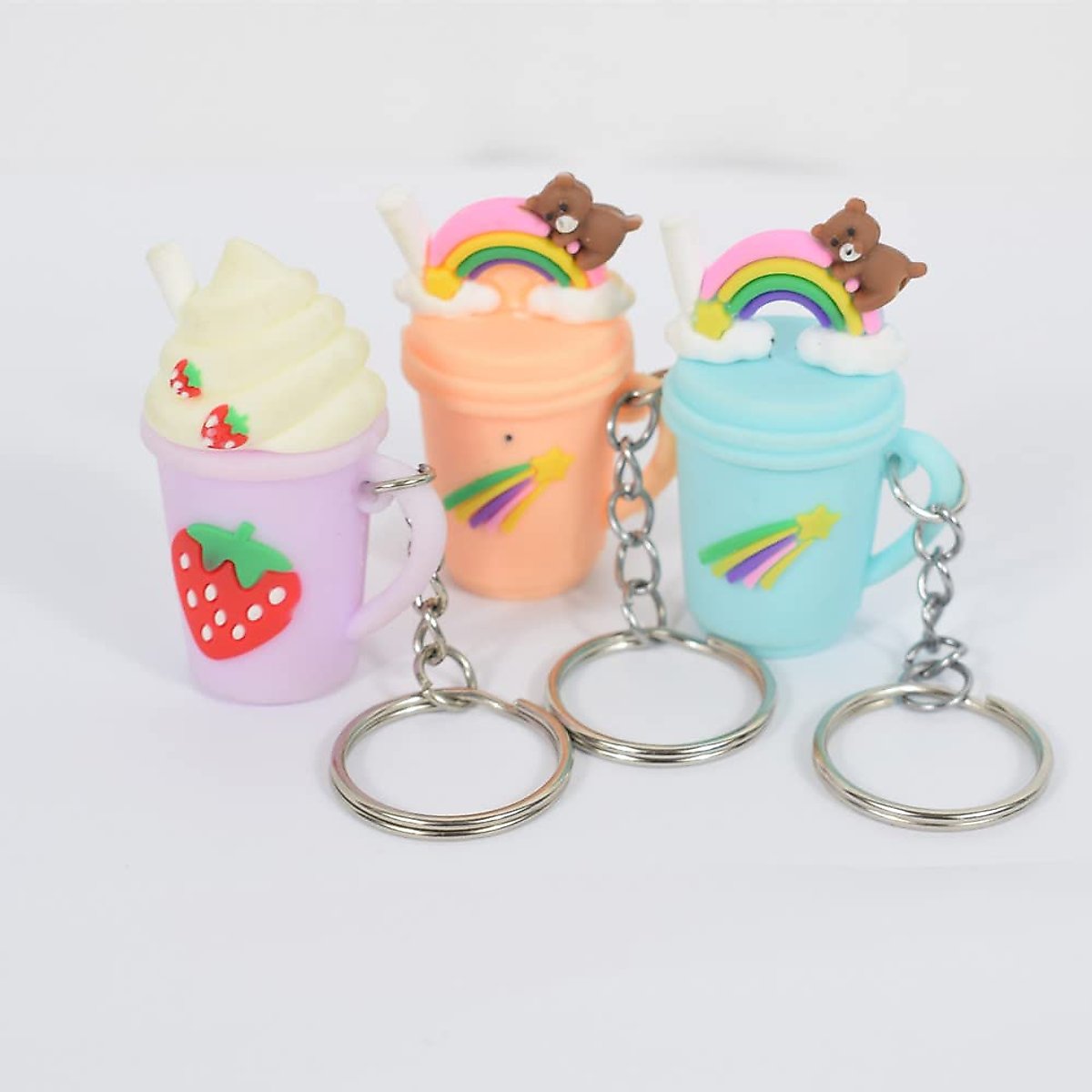 REEMTOO 50PCS Bulk Keychains Set, Split Keychains Rings with Chain 1 inch, Key Rings, Key Chain Rings, Keychains Ring Parts with Open Jump Ring and Connector.