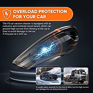 ENGINDOT Car Vacuum Cleaner, 8Kpa High Power Handheld Vacuum, 30 Mins Runtime 12V Cordless Car Vacuum, 2-Way Powered, Accessories Kit for Car Interior and Home Cleaning