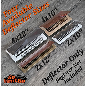 2 Pack GoVentGo Vent Deflector for Floor Registers - Register NOT Included - Opens & Closes Automatically (2 Pack, Size 2x10)
