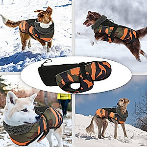 IDOMIK Dog Coat Warm Dog Winter Coat, Waterproof Dog Jacket for Large Dogs, Reflective Fleece Dog Cold Weather Coat with High Collar, Dog Snow Jacket Snowsuit Vest for Small Medium Large Dogs,3XL