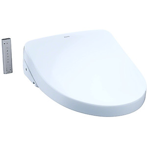 TOTO SW3046#01 S500E Electronic Bidet Toilet Cleansing, Instantaneous Water, EWATER Deodorizer, Warm Air Dryer, and Heated Seat, Elongated Contemporary, Cotton White