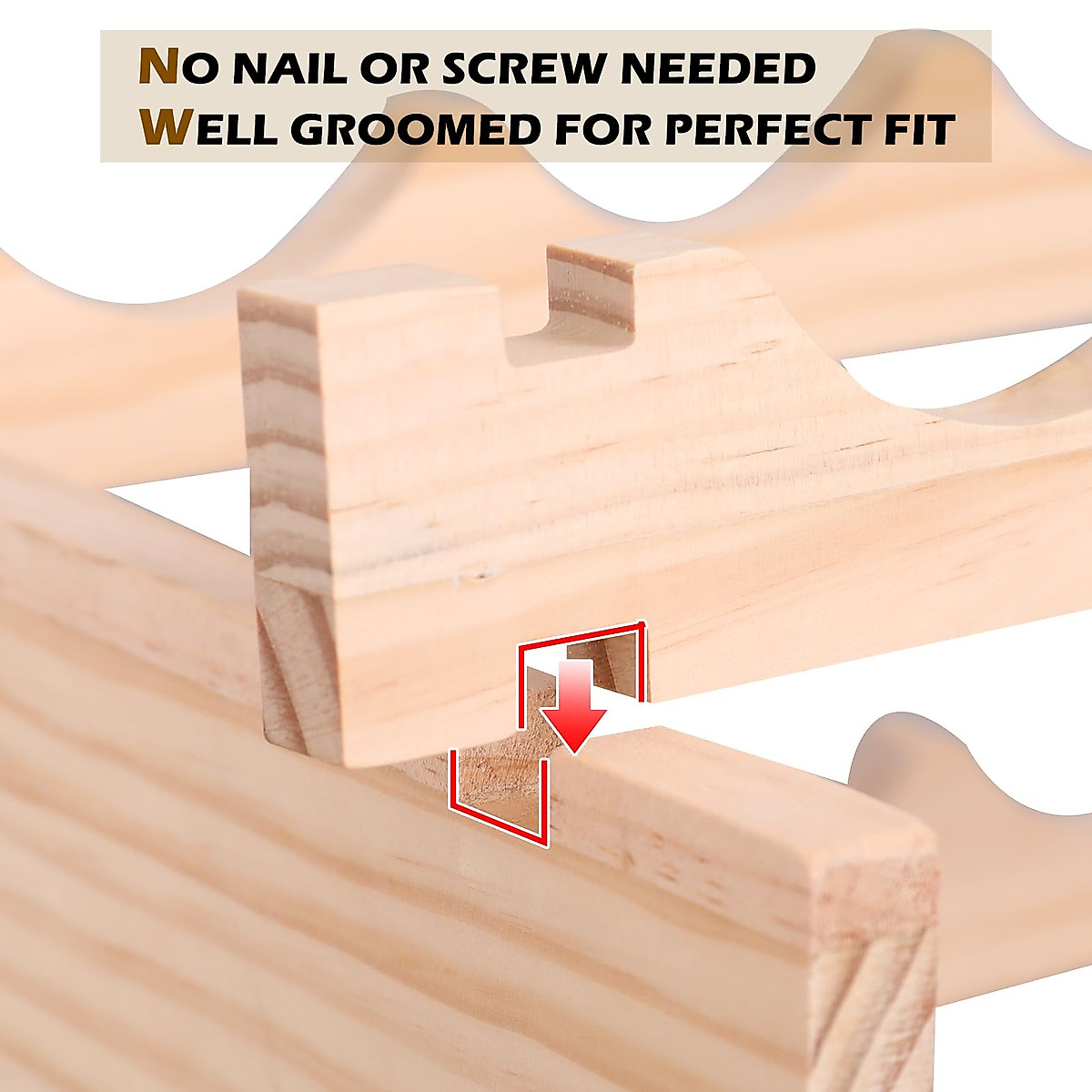 Wooden Stackable Storage Modular countertop Wine Rack Cabinet-Freestanding for Floor Wine Display Stand Holder (24 Bottles)