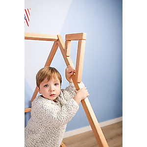 BUSYWOOD House Wooden Playpen - Montessori Floor Bed with Safe Gate - Toddler Bed - Floor Bed - Frame with Fence and Door - Toddler Bedroom Furniture - Full, Twin, Queen, King size (Model 6)