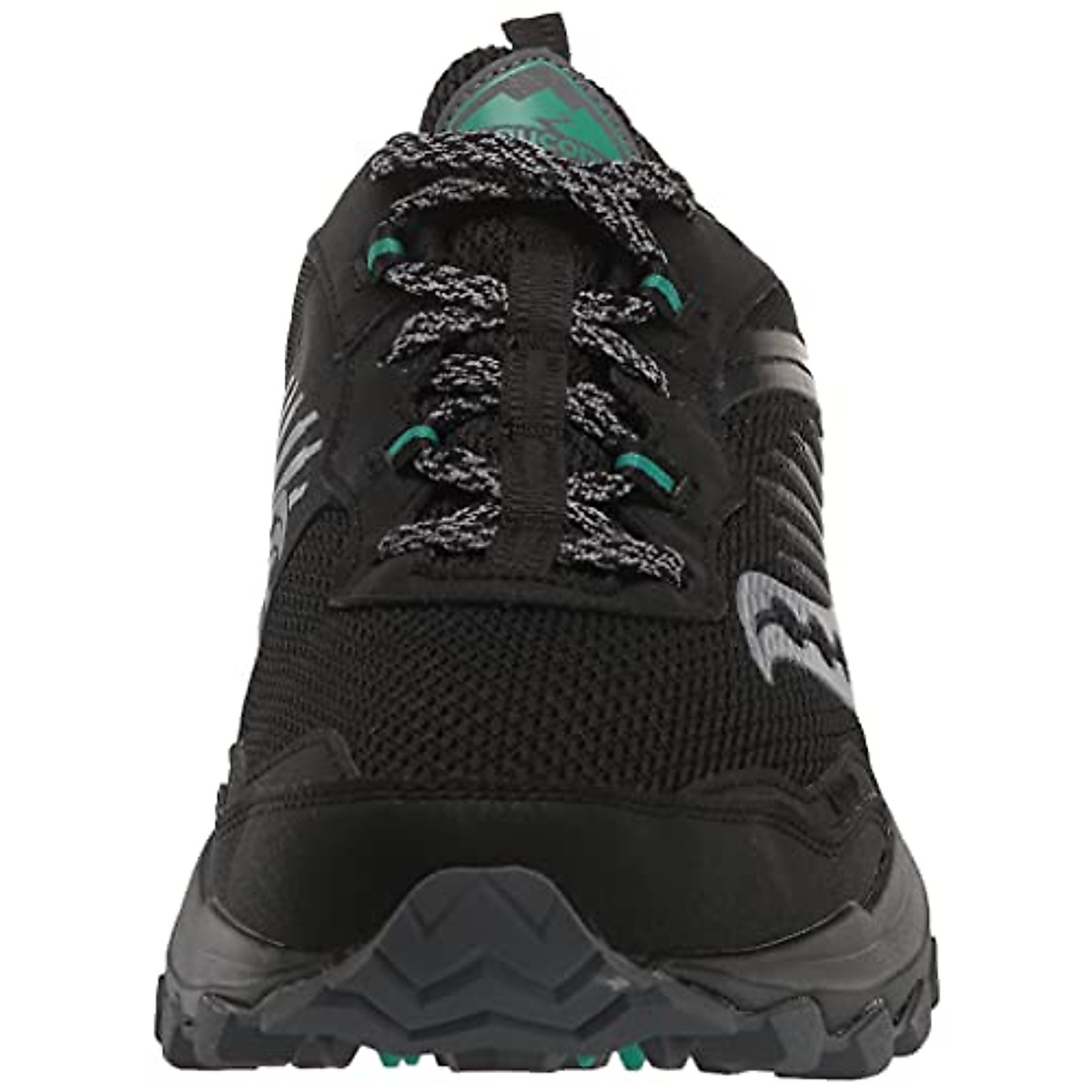Saucony Women's Excursion TR15 Trail Running Shoe, Black/Jade, 8.5 Wide