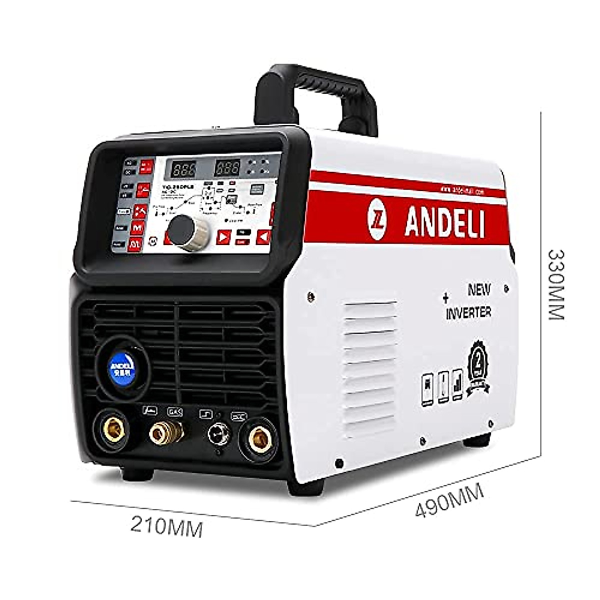 ANDELI 110V/220V 200AMP Aluminum Tig Welder, AC/DC Tig Welder With Pulse Cold Welding Machine TIG-250PLS AC DC (Al SUIT)