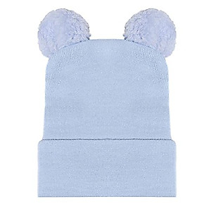 Melondipity Baby Hospital Hat with Ears – Personalized & Customizable Beanie Caps for Infants, Boys - Soft, Stretchy & 2-Ply Fabric - Head Wraps for Newborn – Blue
