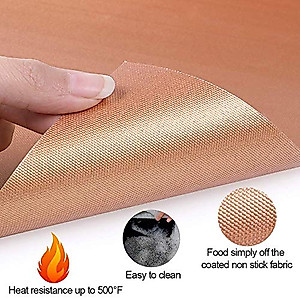 Grill and Baking Mat Set of 10, Copper Colored, 100% Non Stick, Easy Cleanup, 13 in x 15.75 in