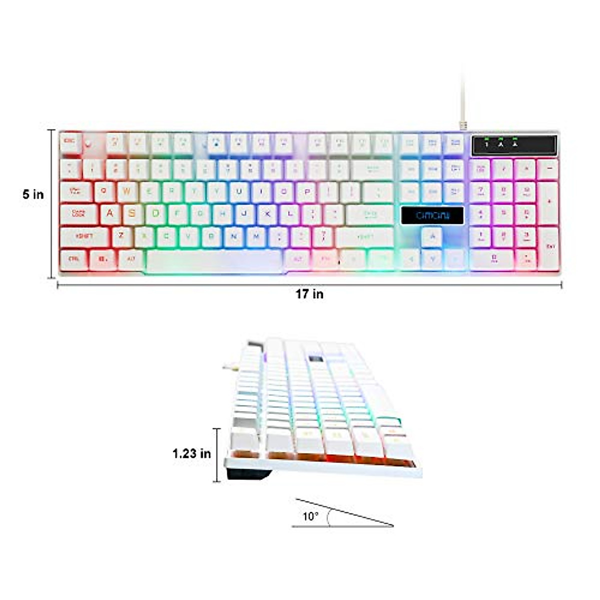 CHONCHOW Gaming Keyboard and Mouse LED Backlit Combo (White)